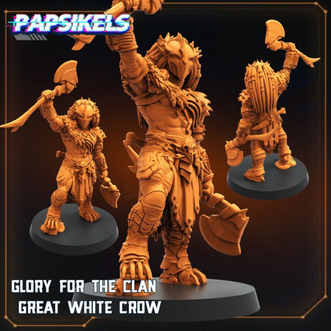 Glory for the Clan Great White Crow Clan Leader 2 32mm Scale Miniatures ...