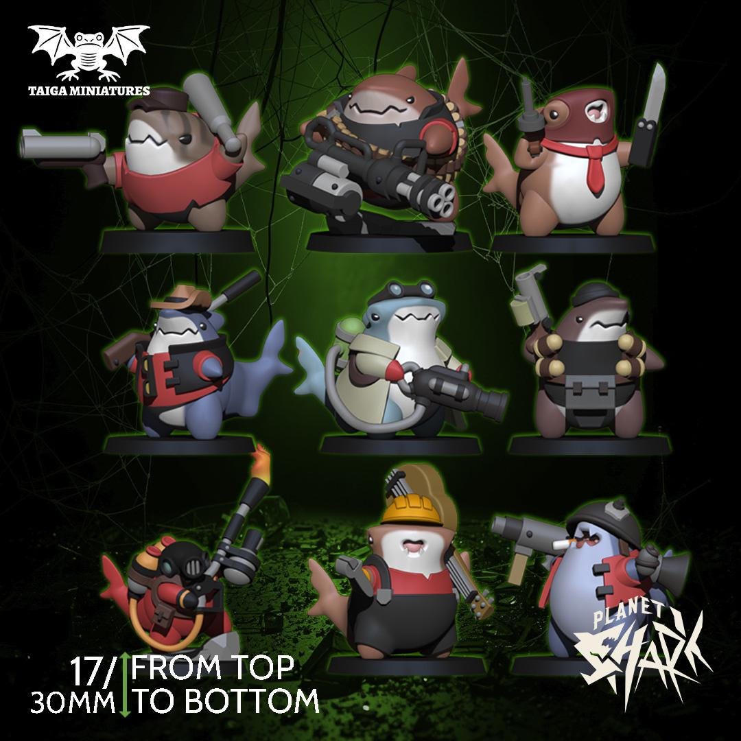 Taiga Miniatures Planet Shark - TFT Sharks- 28-32mm Scale Miniatures - Etsy