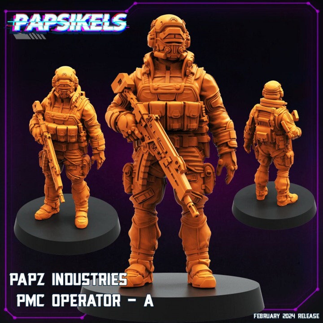 3 Pack Cyberpunk PMC Operatives 32mm Scale Miniatures - Etsy