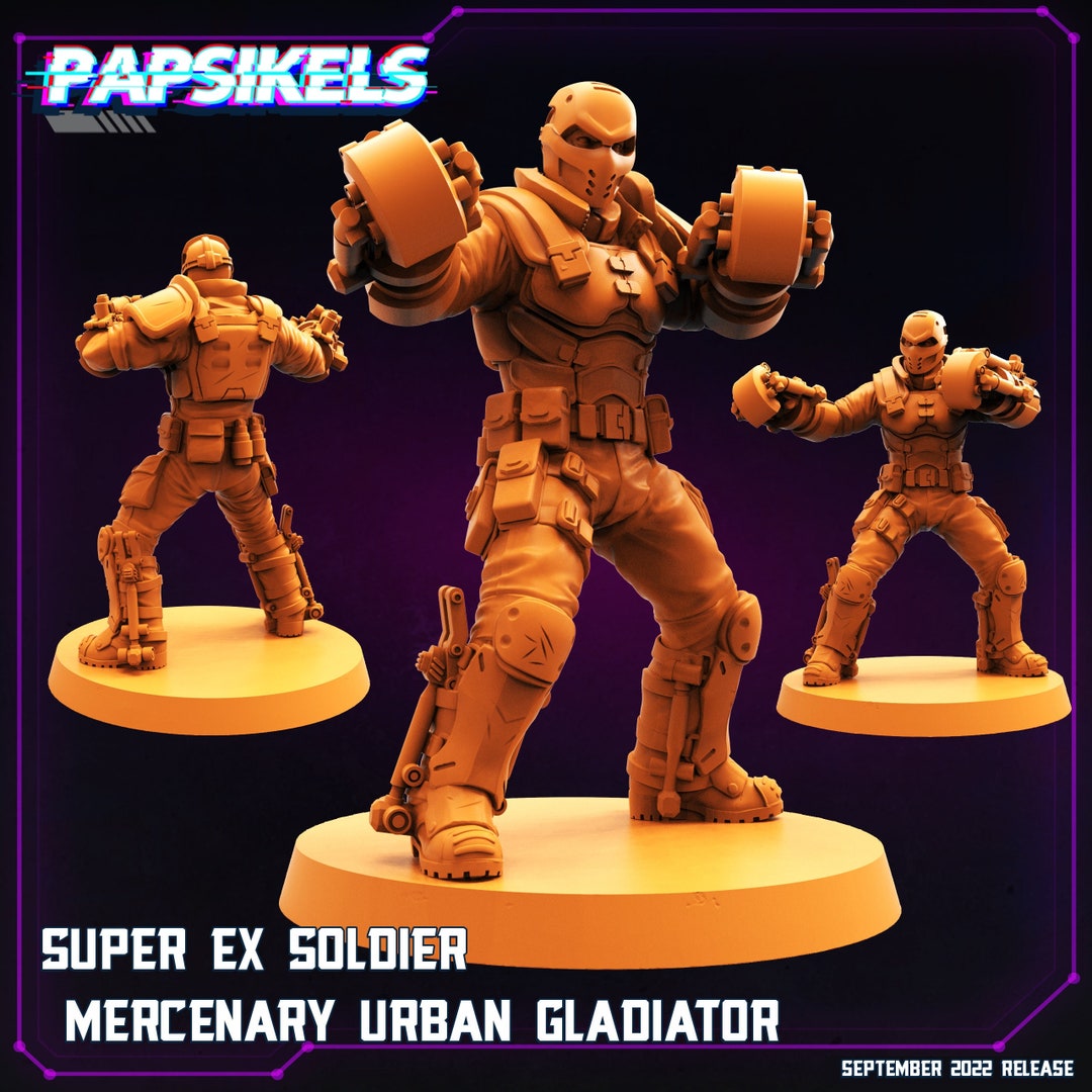 Cyberpunk Soldier Mercenary Gladiator 32mm Scale Miniature - Etsy