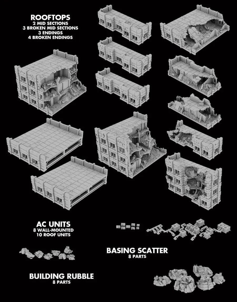 Full Spectrum Dominance Modular City Ruins Terrain Bundle 6mm Scale ...