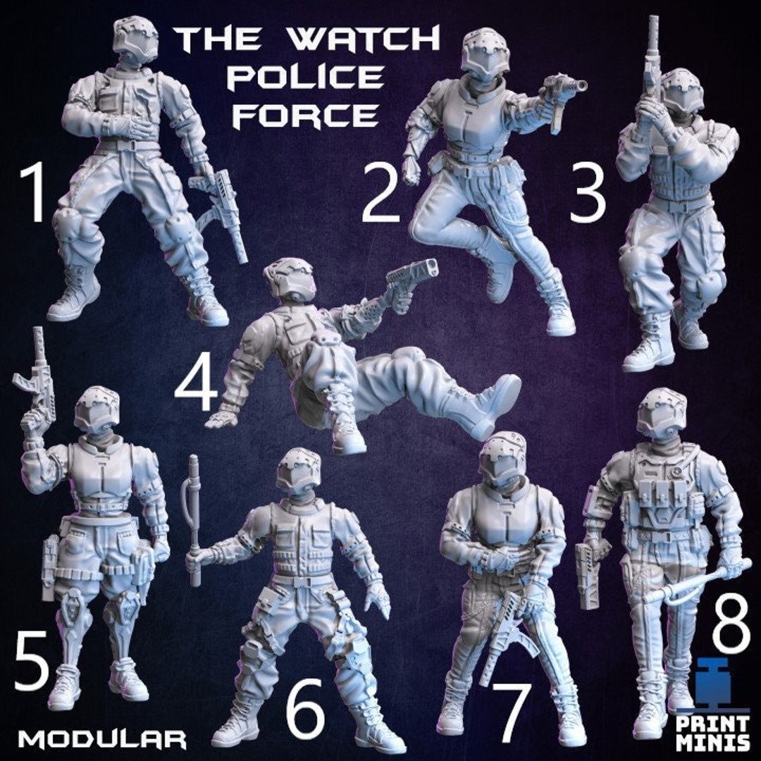 Cyberpunk Watch Police Forces Miniatures 28-32mm Scale - Etsy