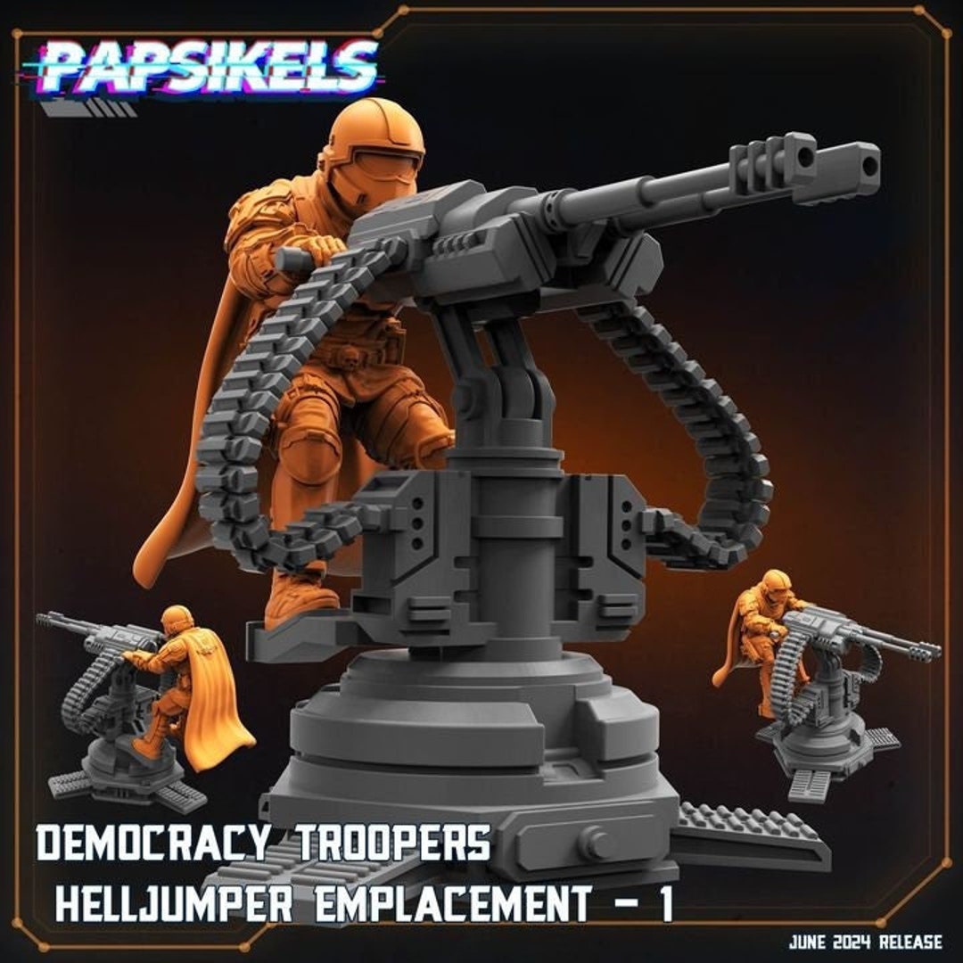 Democracy Troopers Helljumper Emplacement 2 Pack 32mm Scale Miniatures - Etsy