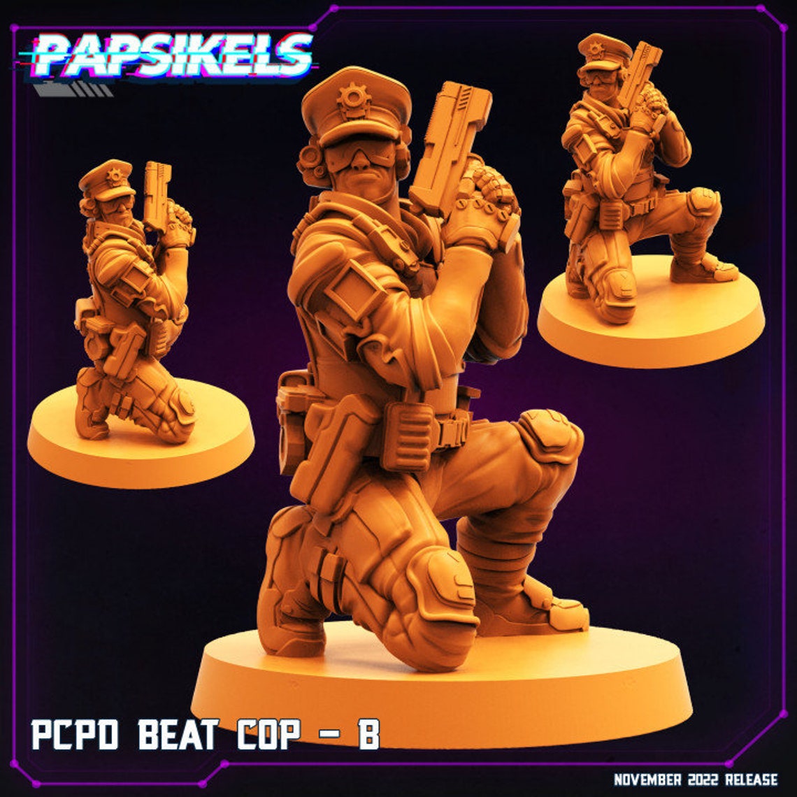 4 Pack Cyberpunk Beat Cops Miniatures 32mm Scale - Etsy