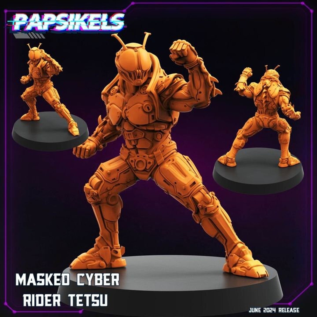 Cyberpunk Masked Cyber Rider Tetsu 4 Pack 32mm Scale Miniature - Etsy