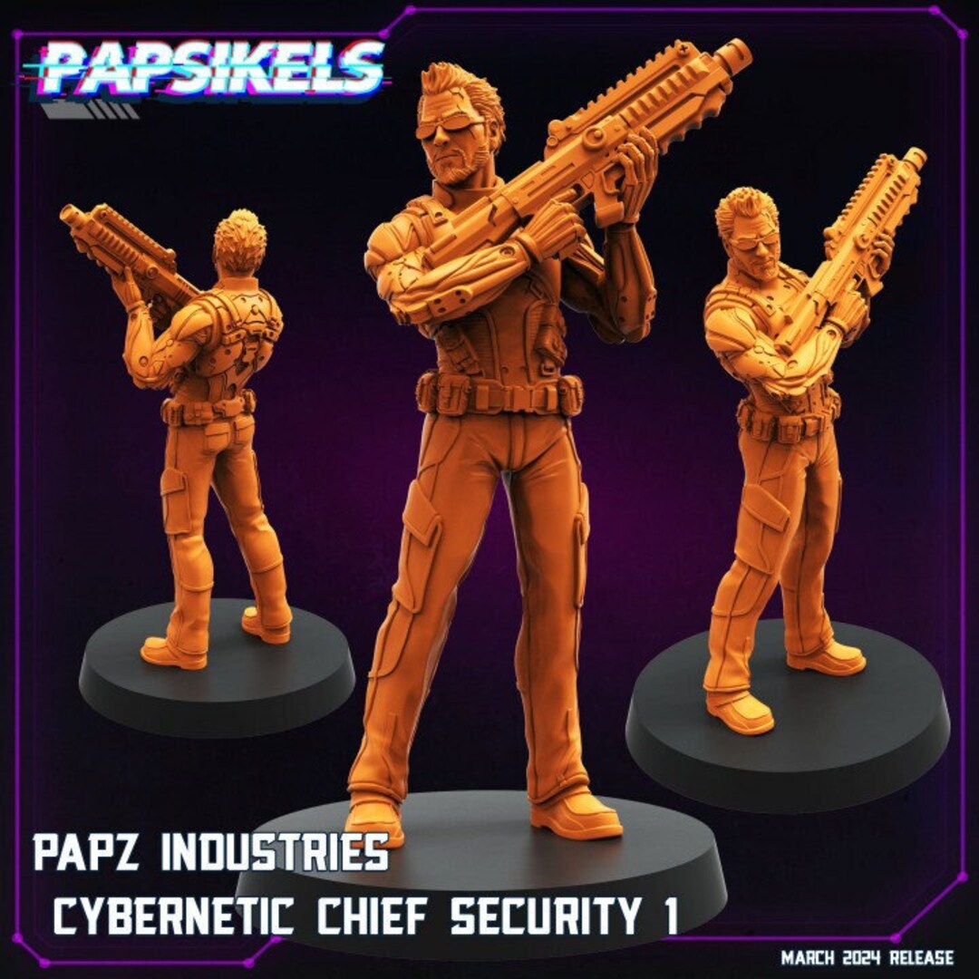 4 Pack Cyberpunk Chief Security 32mm Scale Miniatures - Etsy