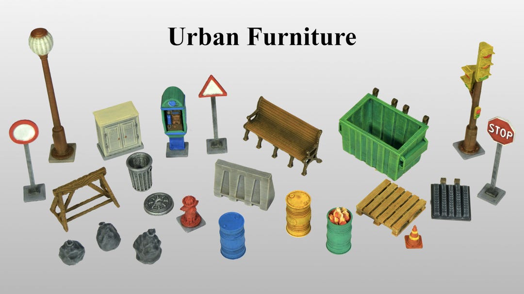 Urban Buildings Furniture 28mm-32mm Scale Terrain - Etsy