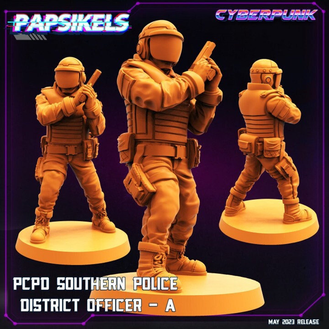 10 Pack Cyberpunk PCPD Southern Police 32mm Scale Miniatures - Etsy