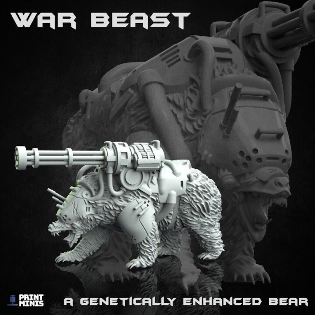 War Beast Bear Combat Animal 28-32mm Scale - Etsy