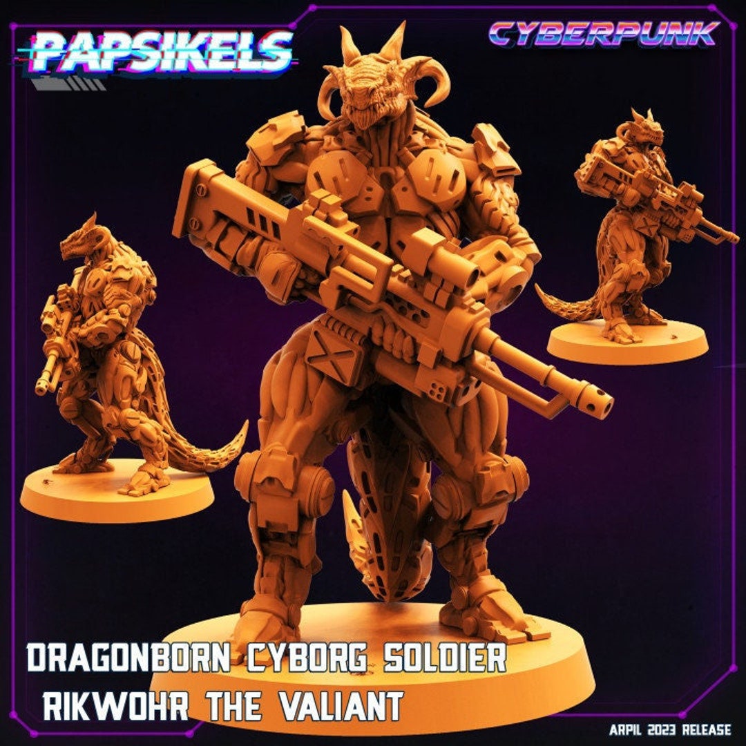 5 Pack Cyberpunk Dragonborn Soldiers 32mm Scale - Etsy