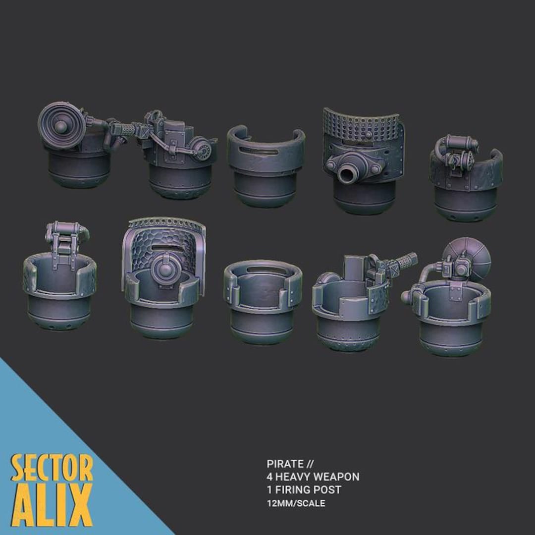 Sector AL-IX Pirate Ship Weapon Pack 12mm Scale Miniatures - Etsy