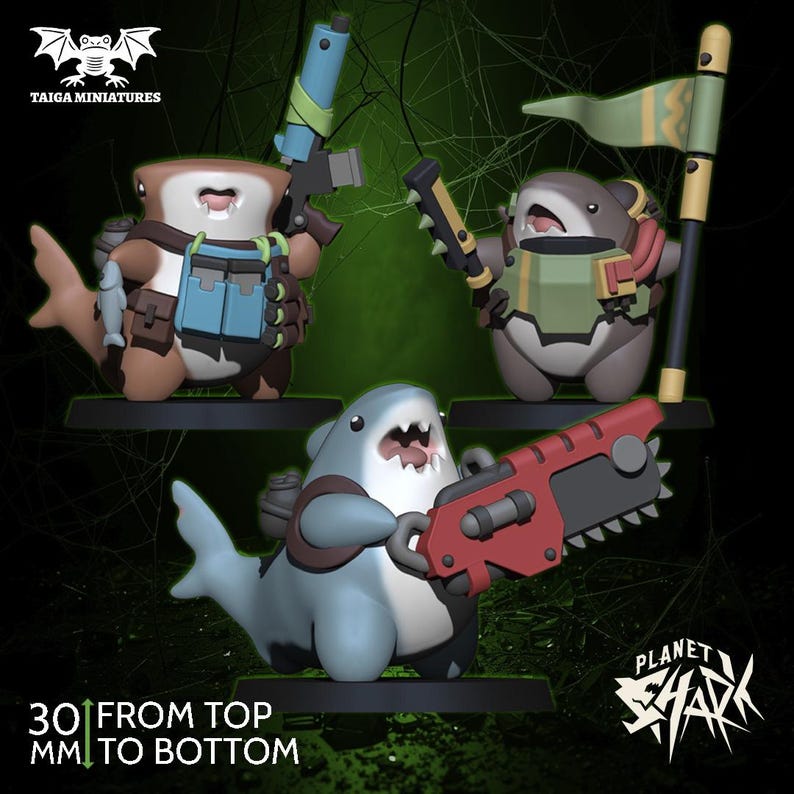 Taiga Miniatures Planet Shark - Bulls Squad 3 - 28-32mm Scale ...