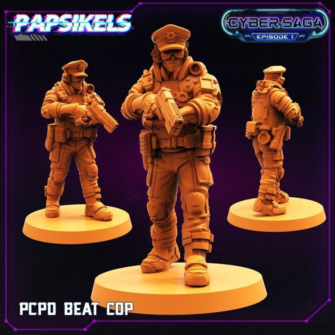 Cyberpunk Police PCPD Beat Cop 32mm Scale Miniature - Etsy