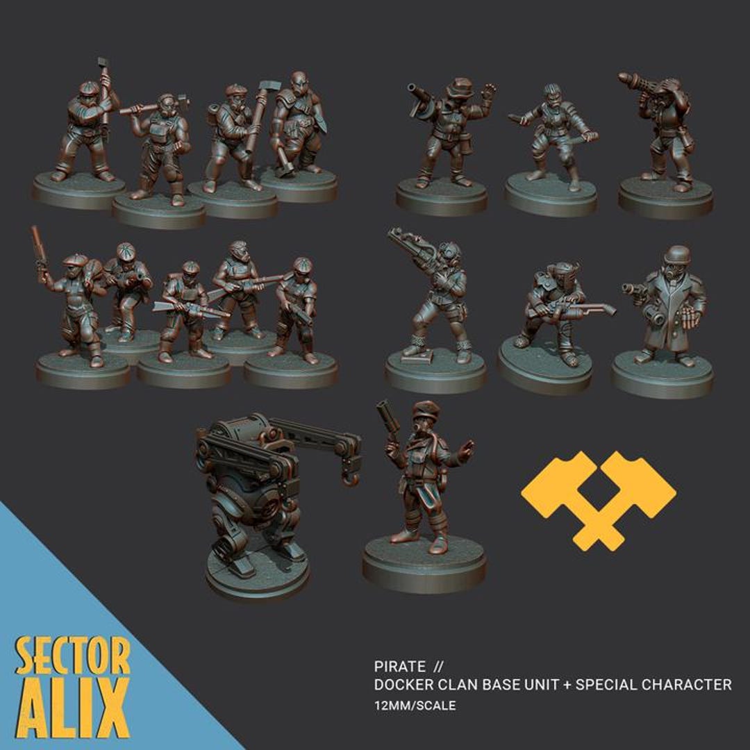 Sector AL-IX Docker Clan 12mm Scale Miniatures - Etsy