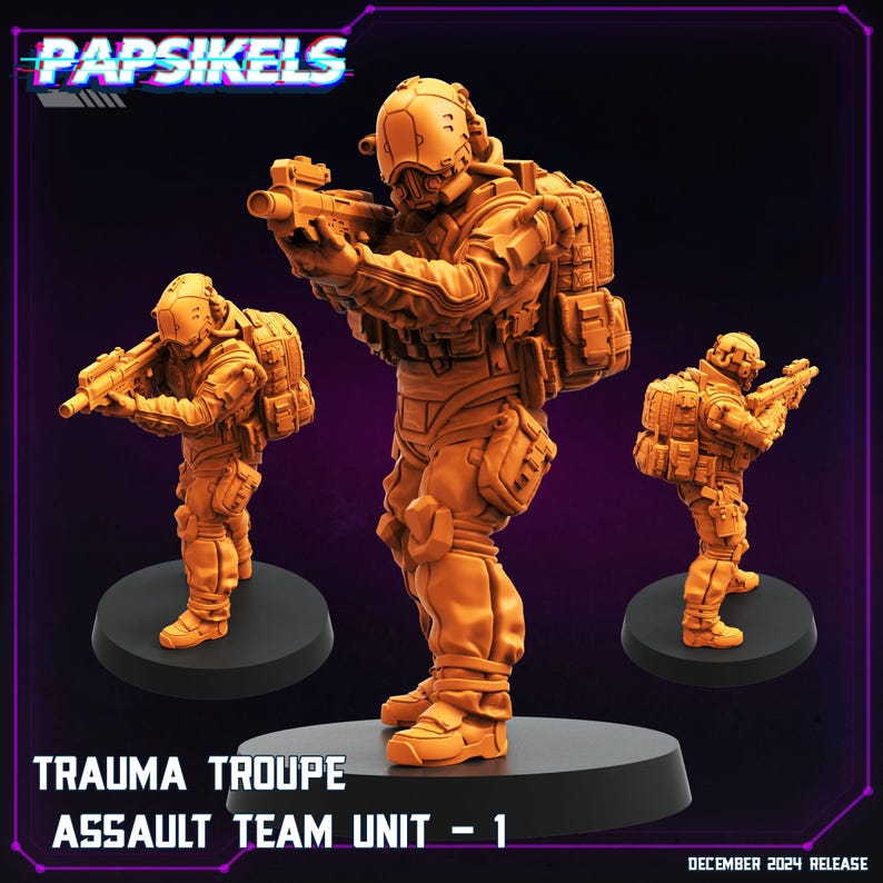 Cyberpunk Trauma Troupe Assualt Unit Corps 32mm Scale Miniatures - Etsy