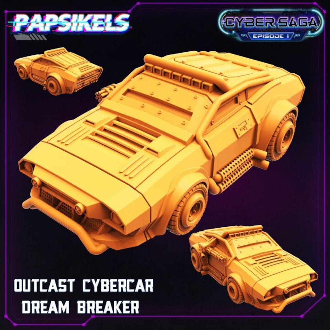 Cyberpunk Outcast Cyber Car Dream Breaker 28mm Scale Miniature Terrain ...