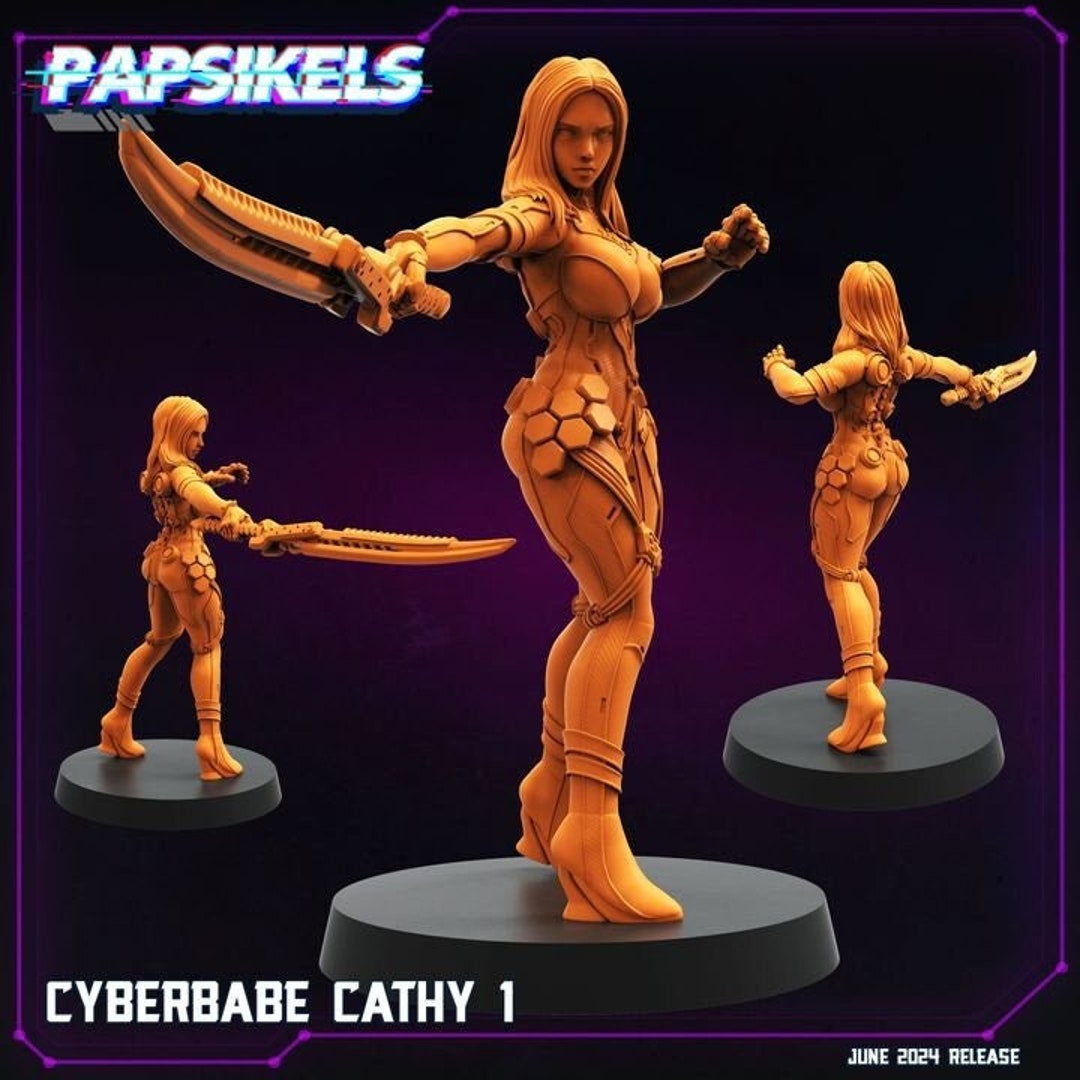 Cyberpunk Cyberbabes Cathy 3 Pack 32mm Scale Miniature - Etsy