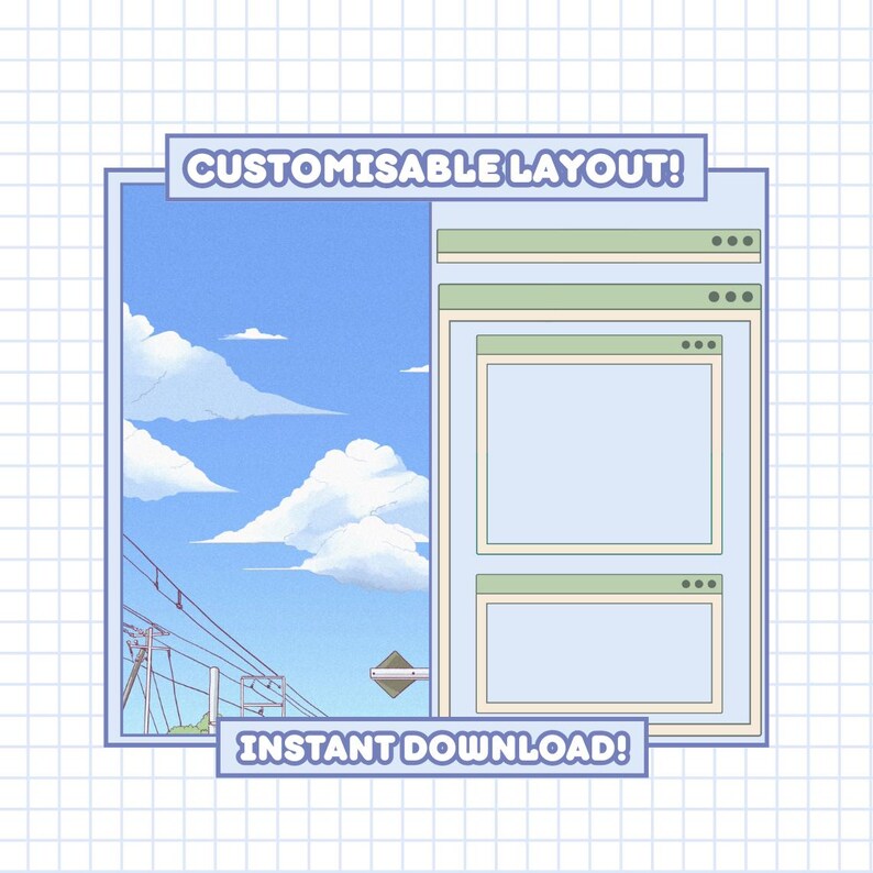 Anime Train Station Stream Package | Animated Aesthetic Overlays for ...