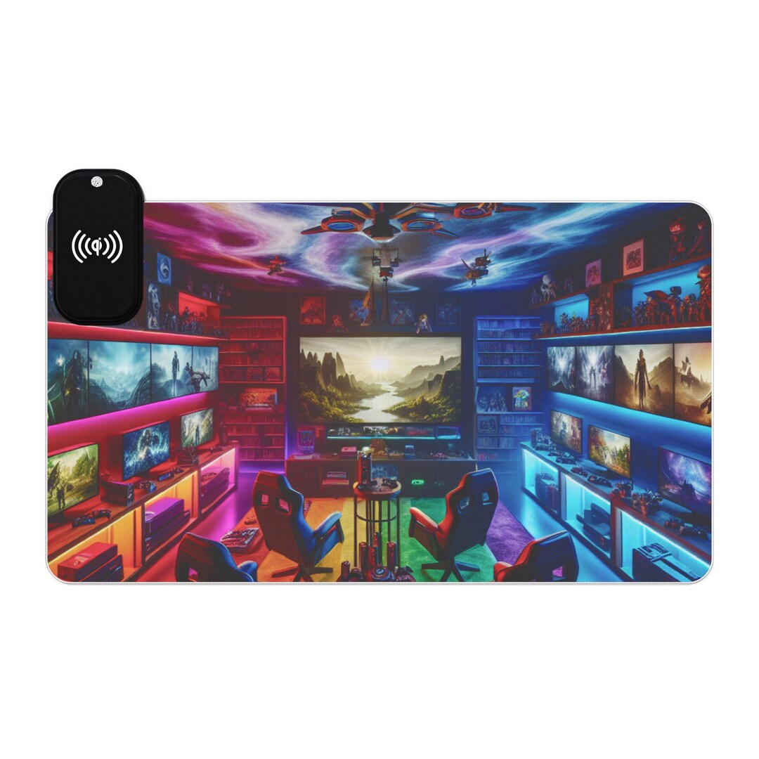 LED Gaming Mouse Pad, Wireless Charging Pad, Gaming Gifts, Desk ...