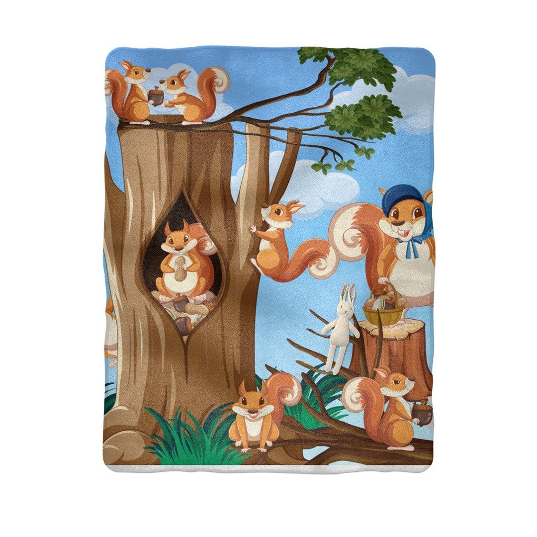Back Yard Critters Squirrels at Play Baby Blanket - Etsy