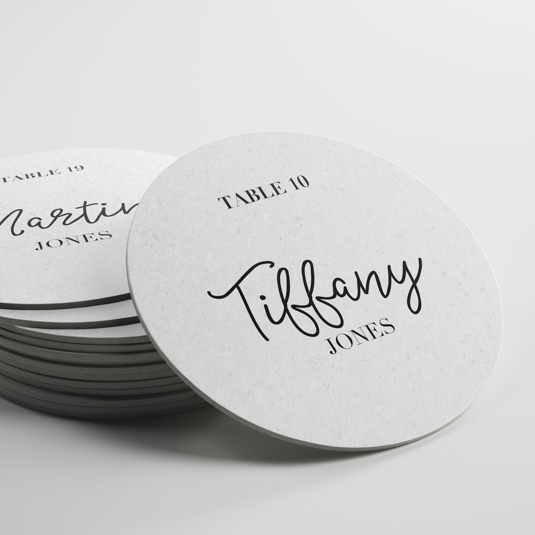 CUSTOM Wedding Place Card Coasters - Etsy