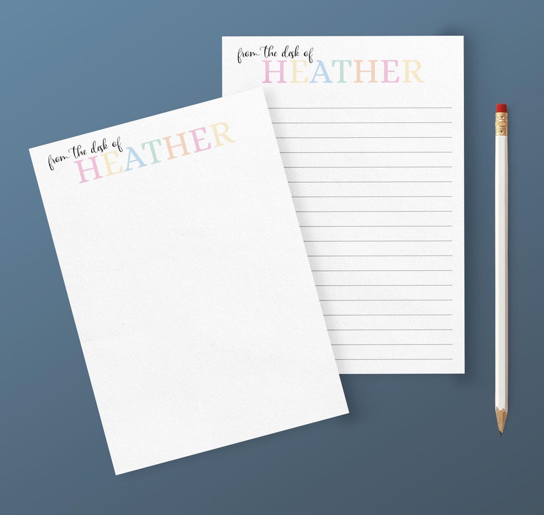 Pastel Themed Name Note Pad | Personalized | Pad of 50 - Etsy