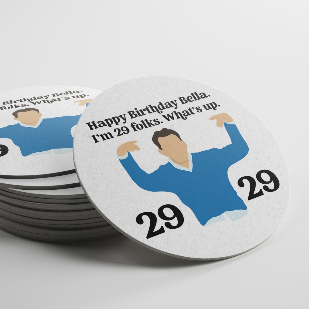 Personalized Birthday Coasters - in House Drawn Art Inspired by Schmidt ...
