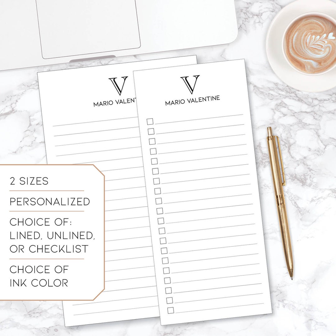 Initials and Name Note Pad Personalized Choose Colors - Etsy