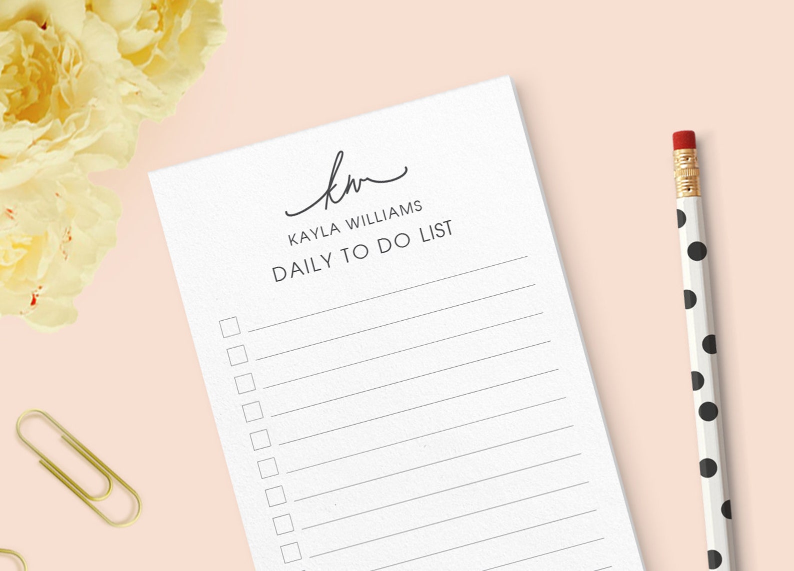 Personalized Fancy Note Pad To-do List 3.5 X 8 50 Sheets - Etsy