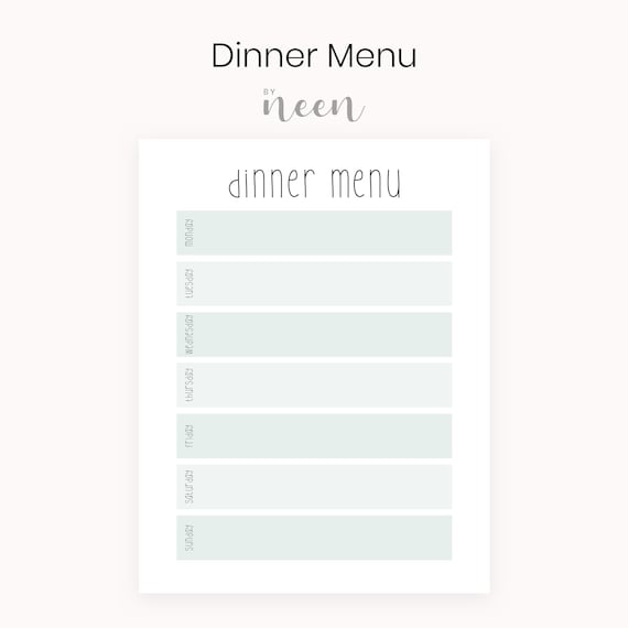 Blank Menu Templates Free Download
