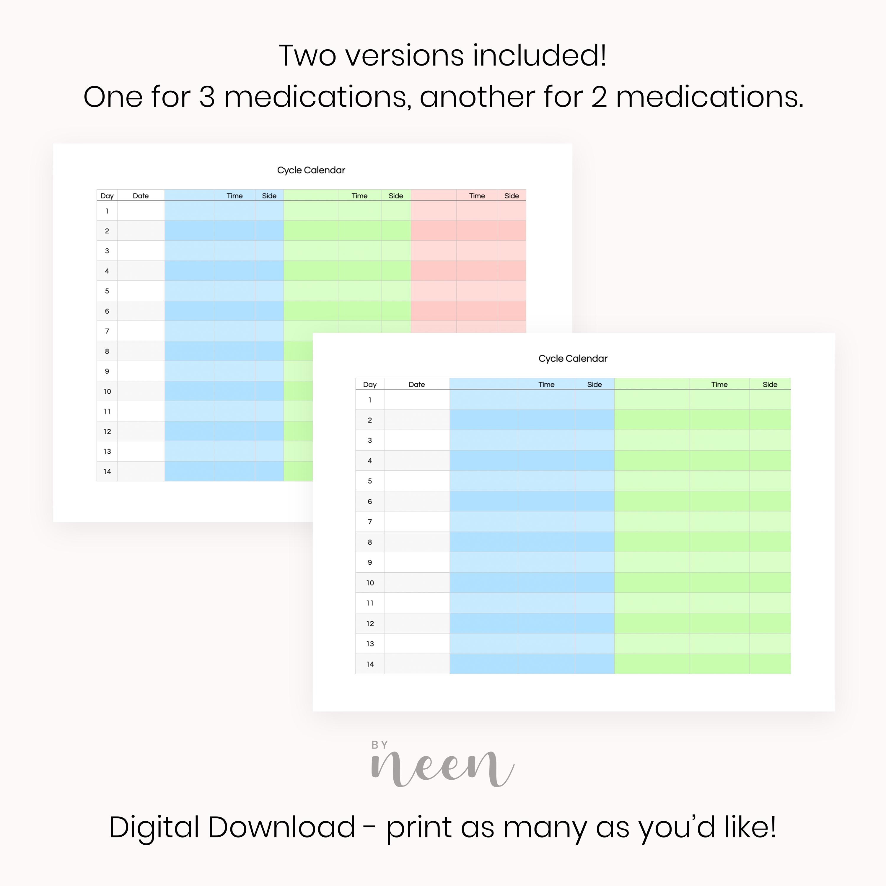 IUI Cycle Calendar Printable — Simple IUI Tracker · daily Fertility ...