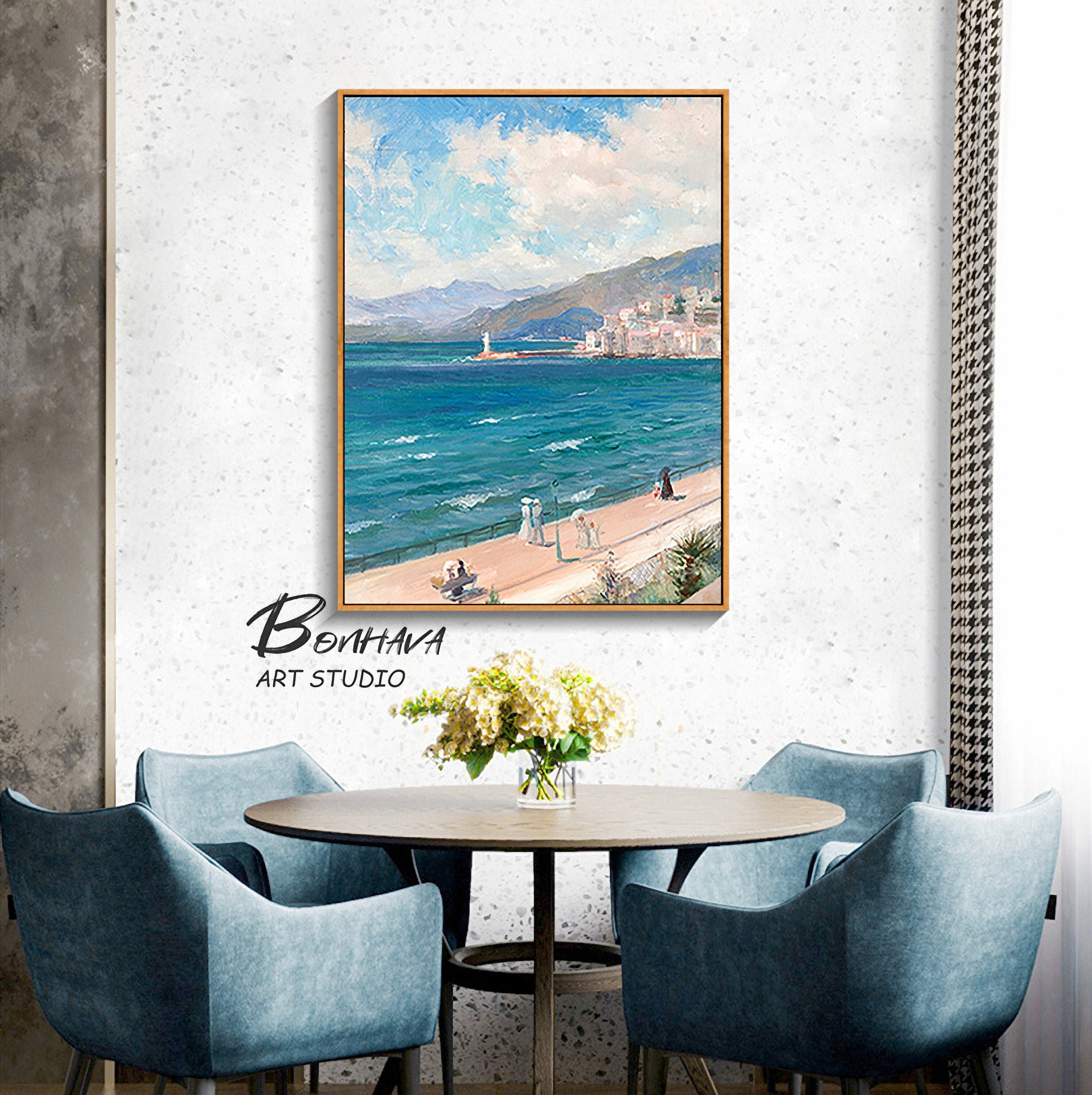 Seashore Artwork Coastal Wall Art: Abstract Beach Art Oil | Etsy