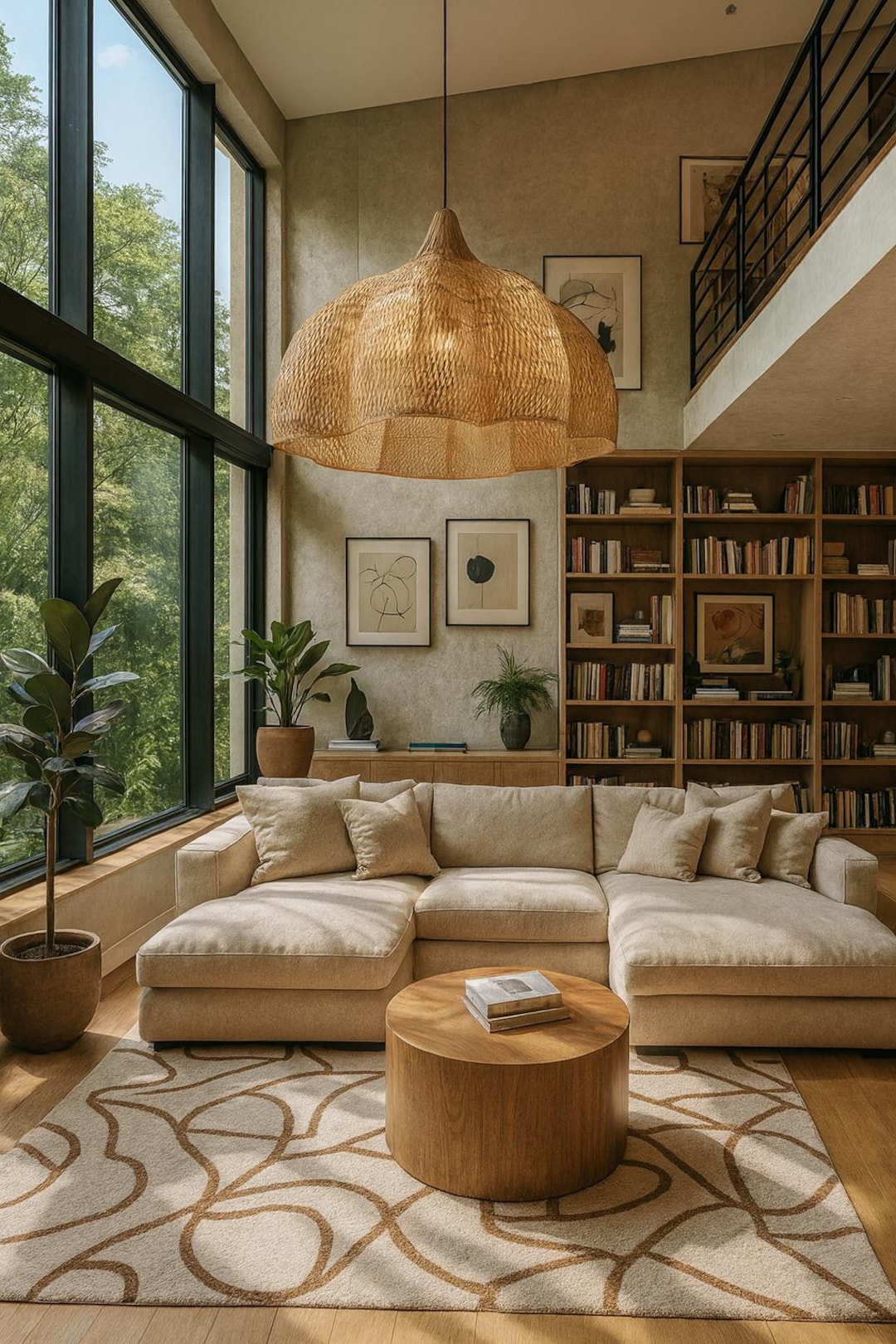 TULUM Rattan Pendant Lamp – Handwoven Boho Bamboo Ceiling Light for ...