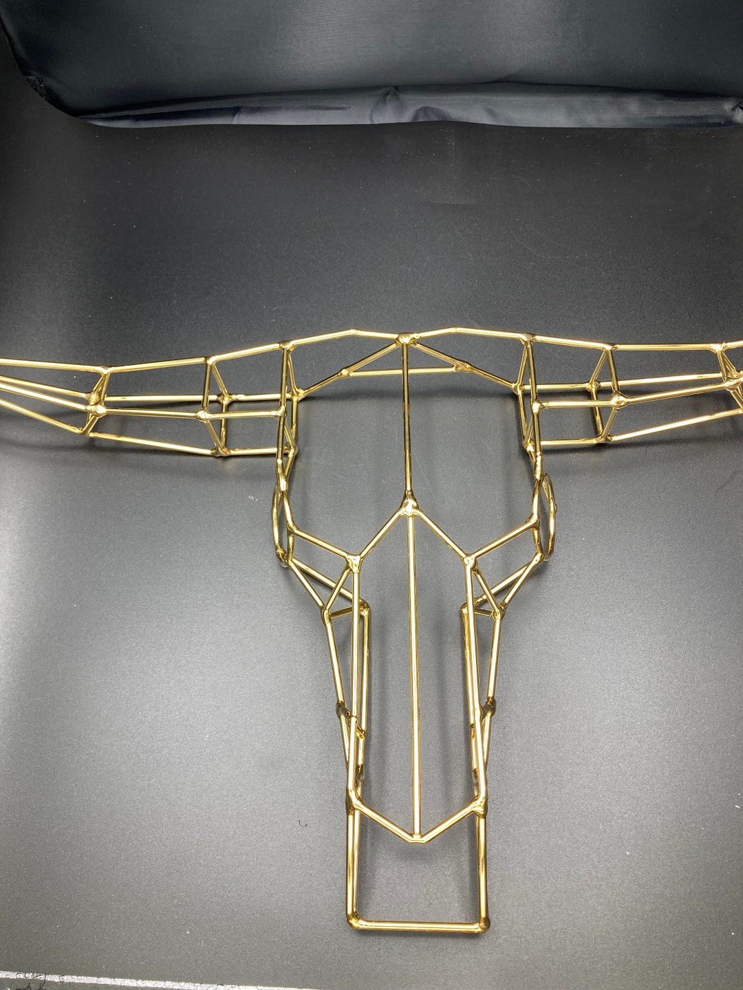 24k Gold Geometric Tessellated Bull Skull - Etsy