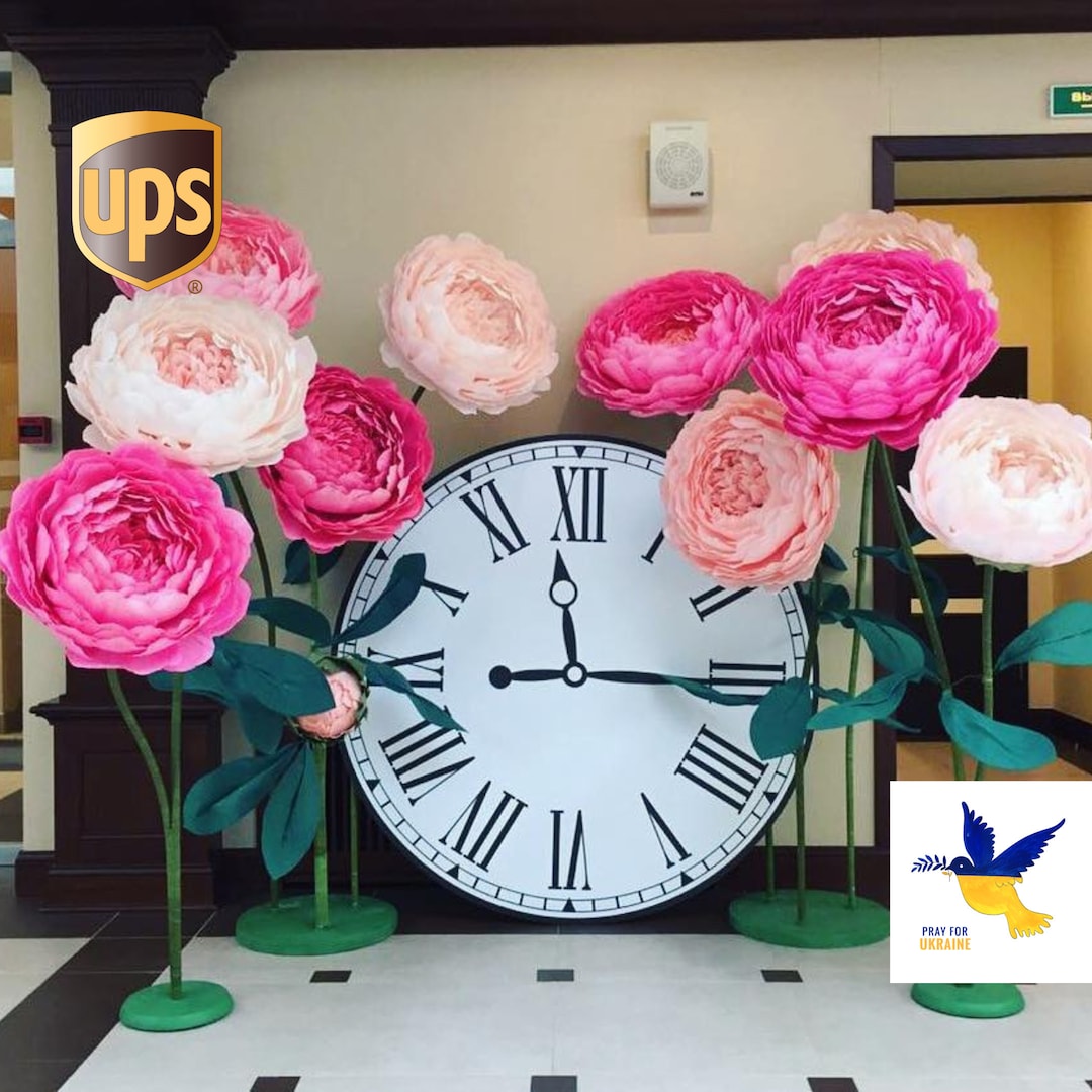 Giant Paper Flower With Stem | Huge Paper Peony Photo Prop | Free ...