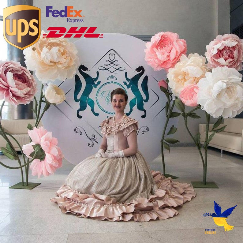 Giant Crepe Paper Flower Set: Roses & Peonies, Alice in Wonderland ...