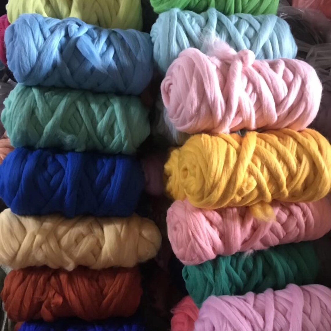 Super Chunky Yarn Merino Wool Yarn Chunky Knits Roving Arm - Etsy