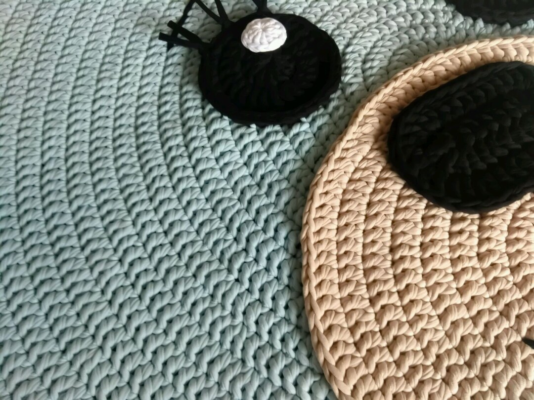 Natural Linen Rug, Round Rug, Scandinavian Rug, Crochet Rug, Nursery ...