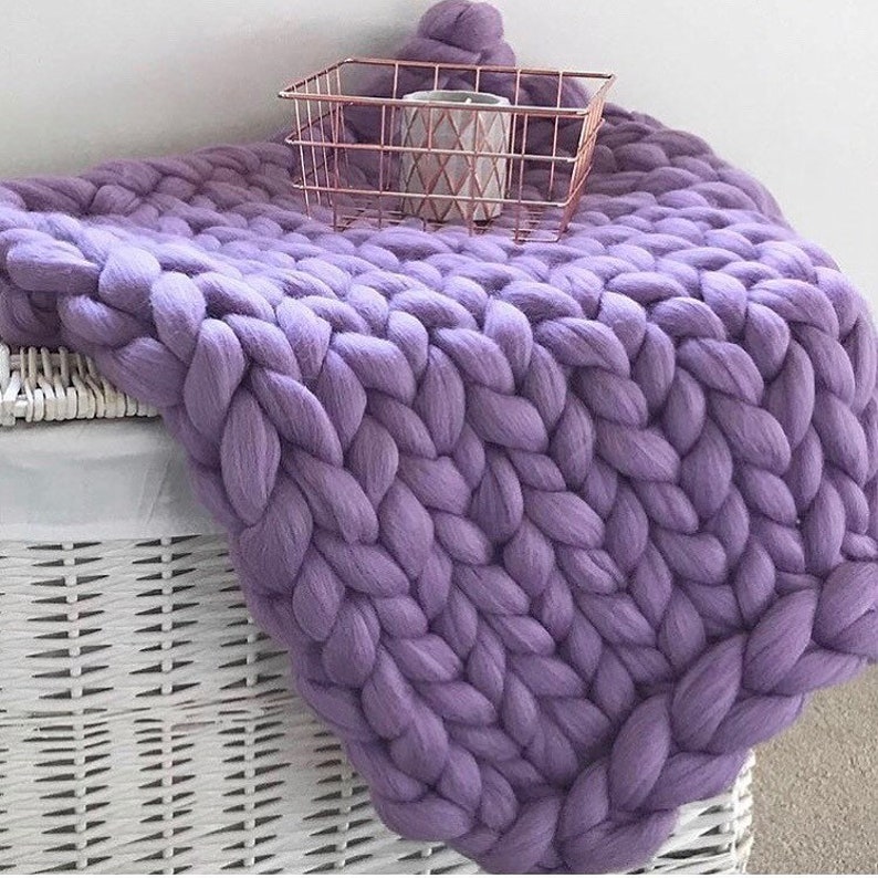 Chunky Knit Blanket Blanket Super Chunky Blanket Giant Knit - Etsy