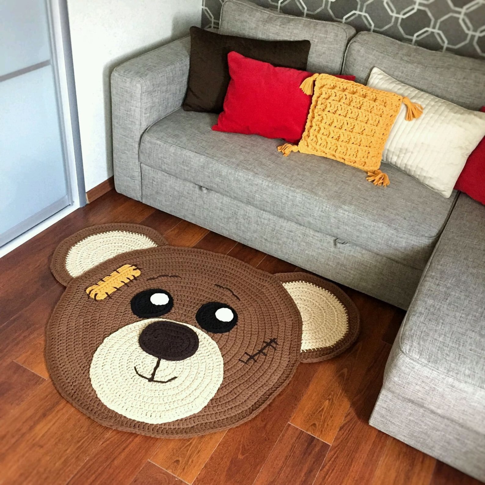 Natural Linen Rug Round Rug Scandinavian rug Crochet rug | Etsy