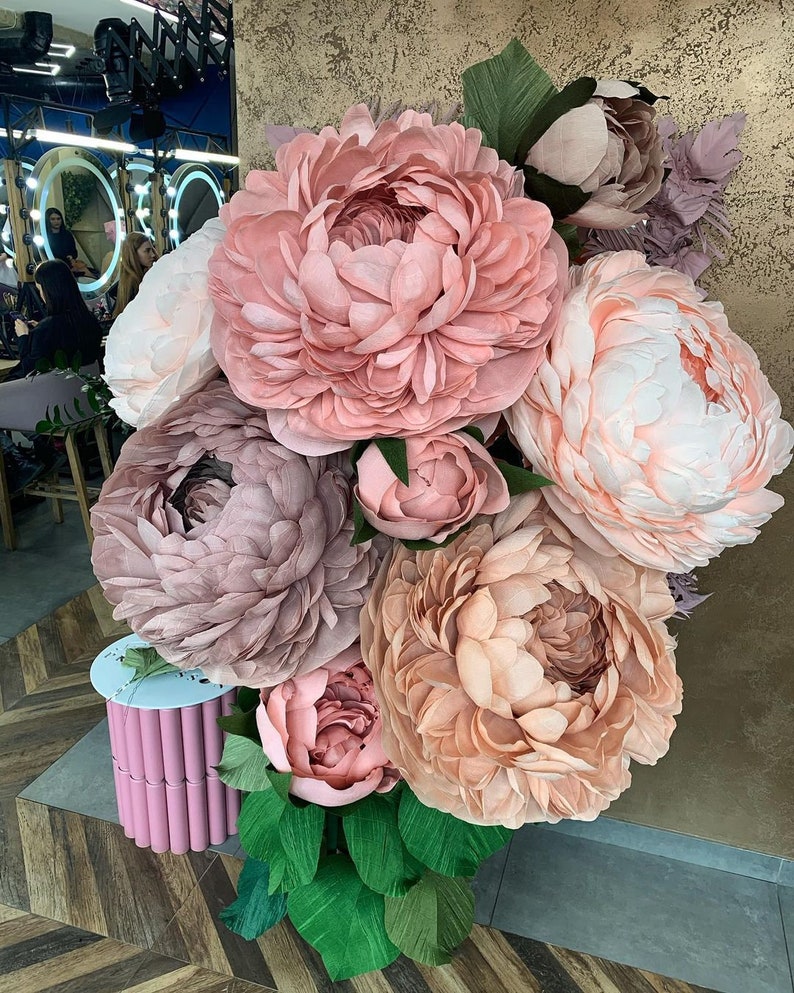 Giant Foam Peonies: Self Standing Wedding Backdrop, Alice in Wonderland ...
