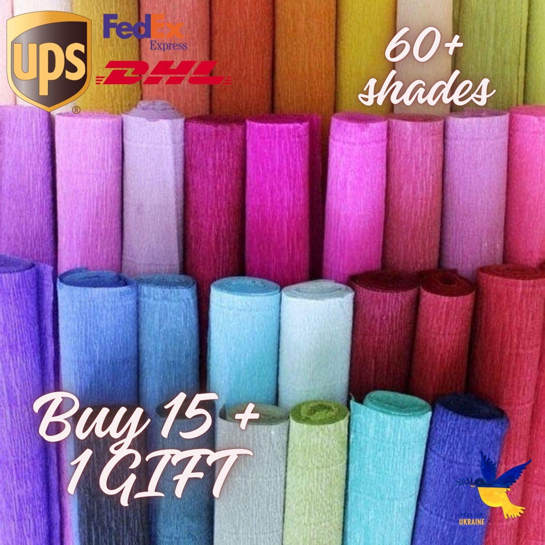 Italian Crepe Paper Rolls 180g | Heavy Weight for Giant Paper Flowers ...