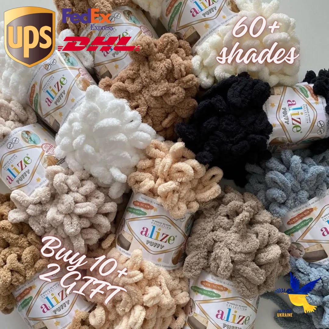 LOOP YARN, Alize Puffy Yarn, Blanket Yarn, Velvet Yarn, Easy Knitting ...