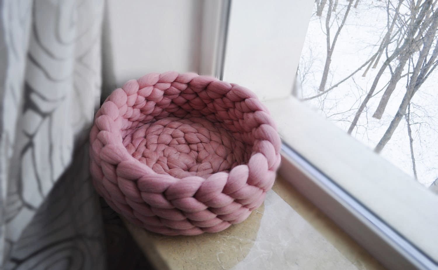 Chunky cat bed Merino wool cat bed Cat cave Crochet bed Chunky | Etsy