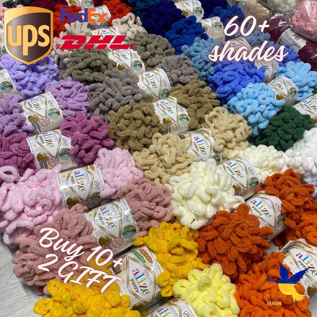 Alize 100 G Puffy Chenille Yarn Loop Wool Finger Knitting Baby Chenille ...