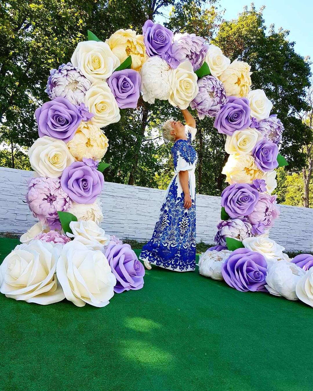 Giant Paper Flower With Stem Huge Paper Peony Photo Prop - Etsy