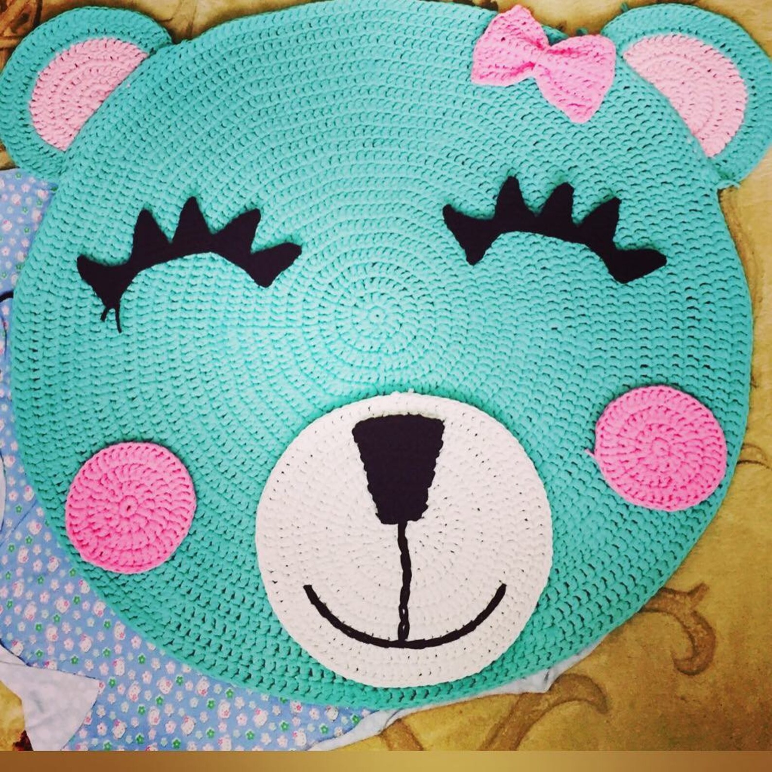 Children Rug Beige Nursery Rug Crochet Nursery Rug Round - Etsy