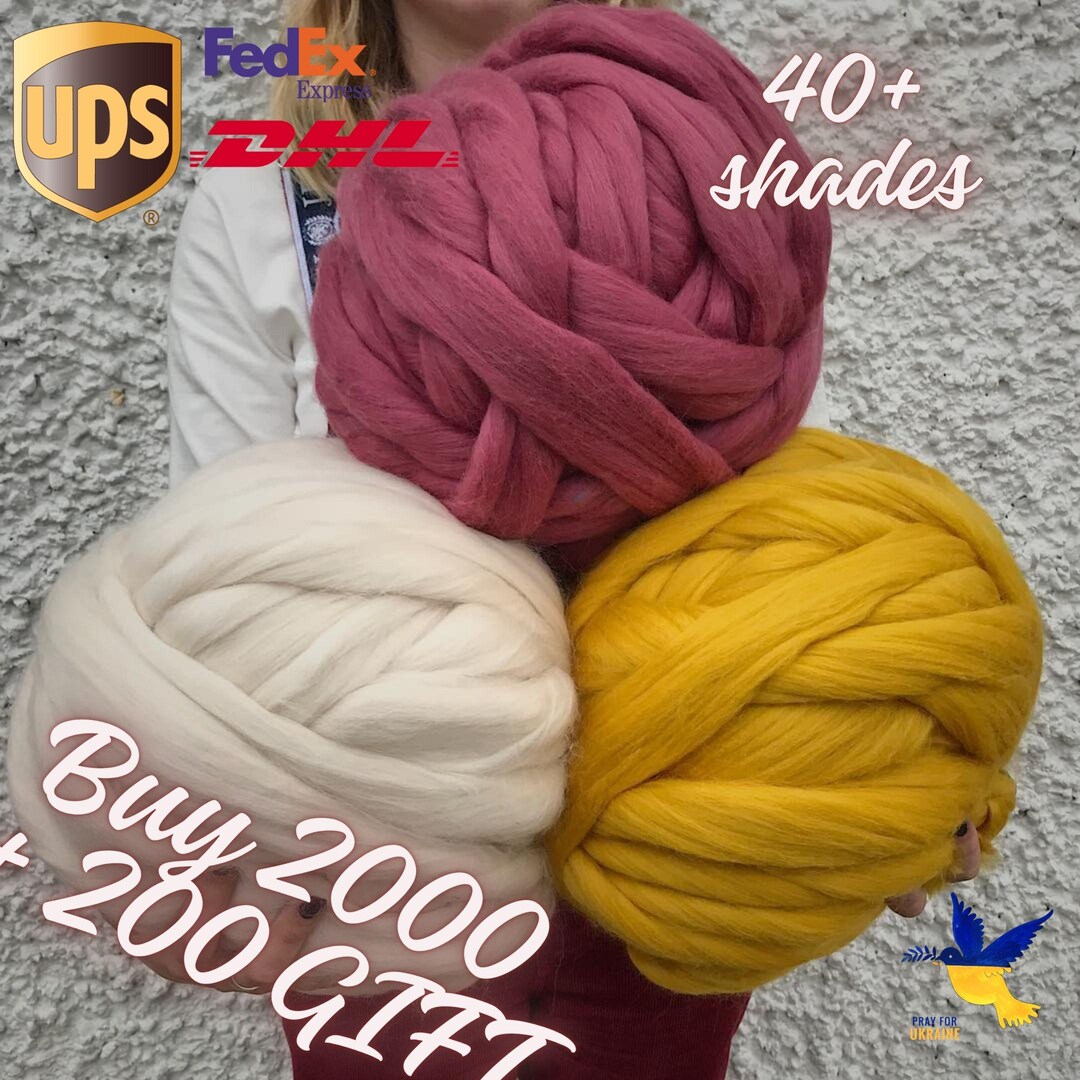 Super Bulky Merino Wool Yarn Kit for Arm Knitting - Giant Chunky EPIC ...