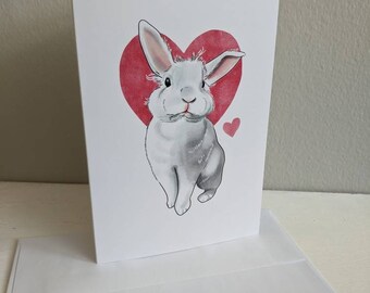 Bunny Valentine Card | Etsy