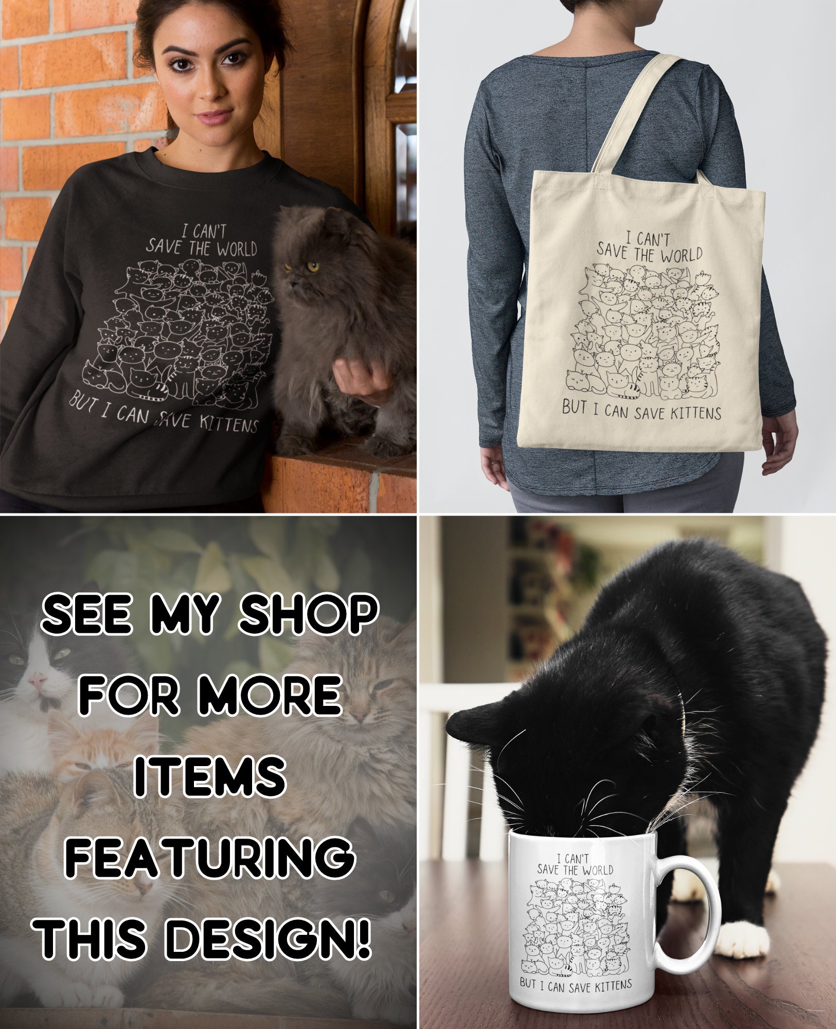 Save Kittens Unisex Tee Black T-shirt Cat Foster Parent Animal - Etsy